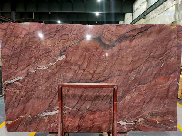 Red Fusion Quartzite Kitchen Countertops Slabs Tiles Price - Eonyx Factory