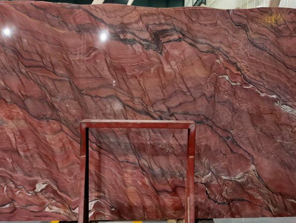 Red Fusion Quartzite Kitchen Countertops Slabs Tiles Price - Eonyx Factory
