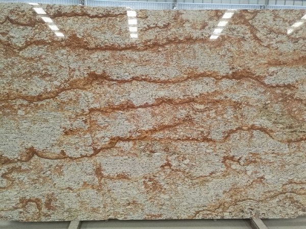 White Granite with Gold Veins Countertops Slabs Tiles Price