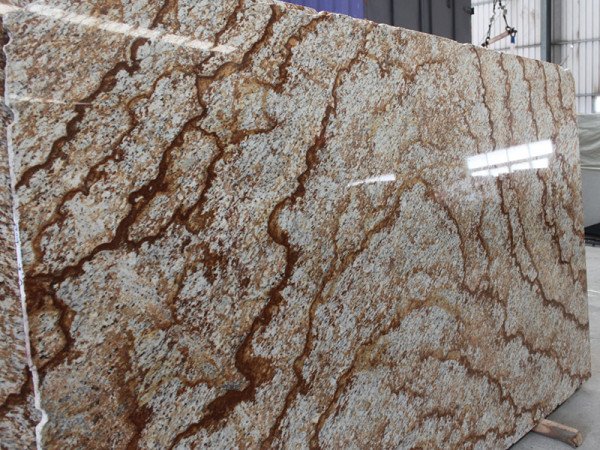 White Granite with Gold Veins Countertops Slabs Tiles Price